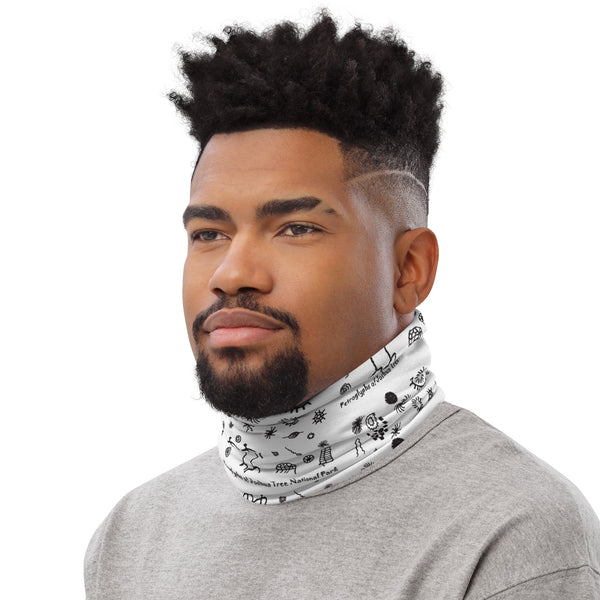 Petroglyphs of Joshua Tree Neck Gaiter, White – Joshua Tree Gifts